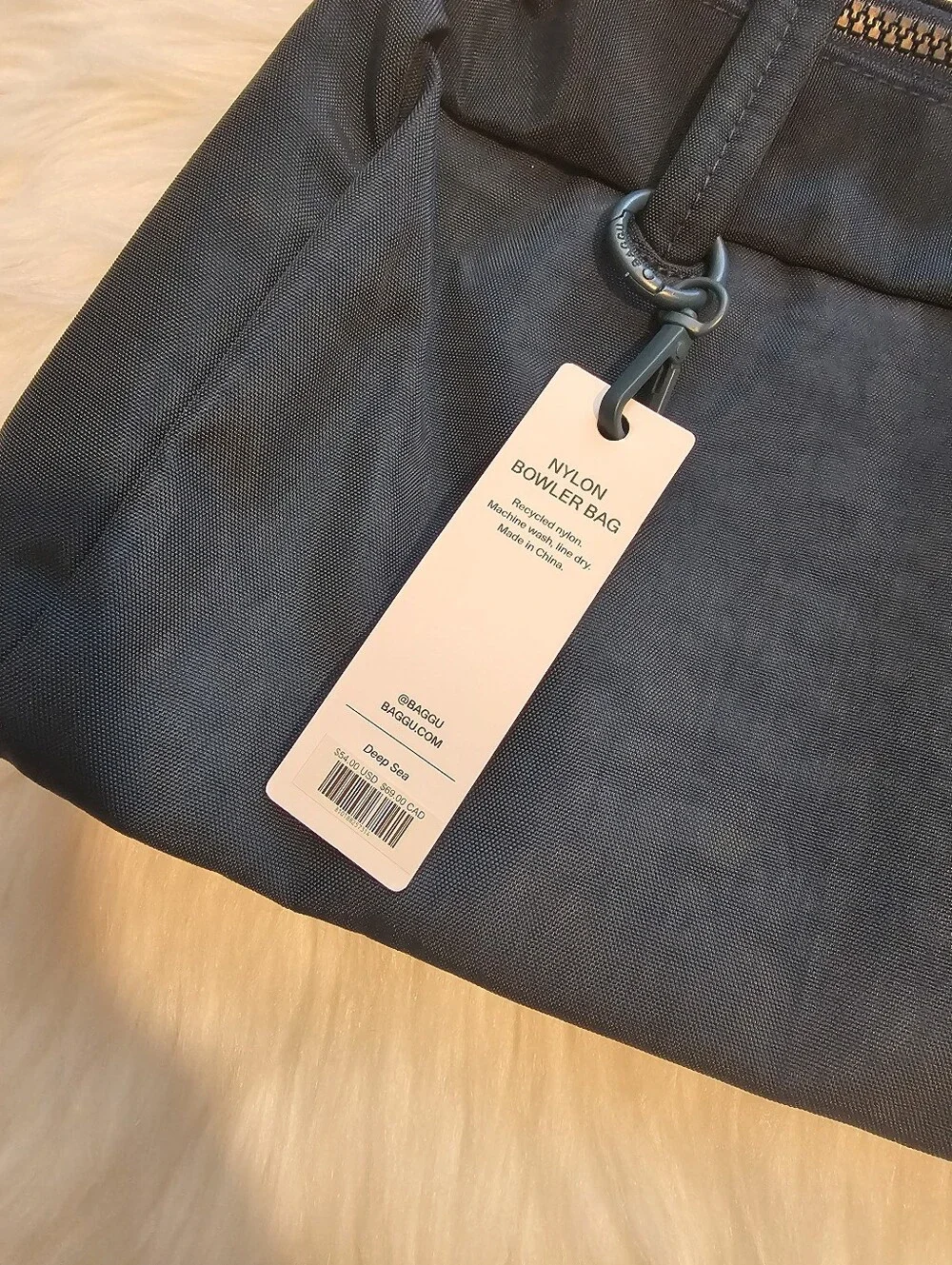 BAGGU | Bags | Nwt Baggu Nylon Bowler Bag Deep Sea | Poshmark